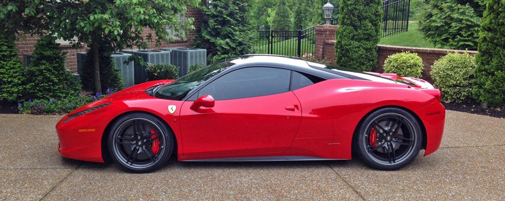 Red Ferrari 458 on HRE S107 Wheels By Wheels Boutique